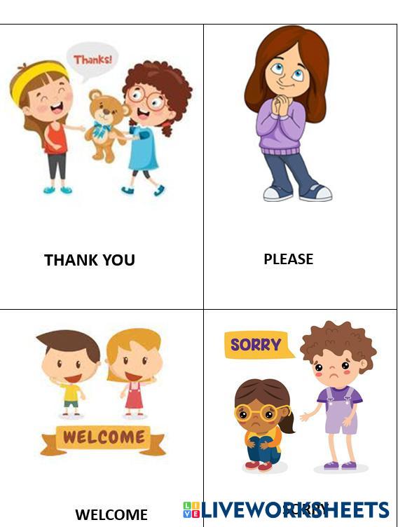 Courtesy Word Imitation | Live Worksheets