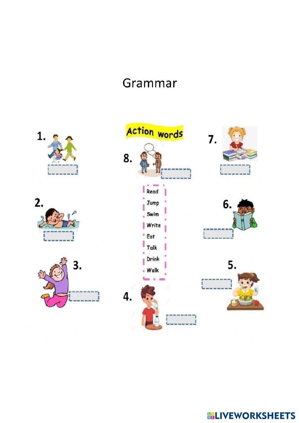 Action words | Live Worksheets