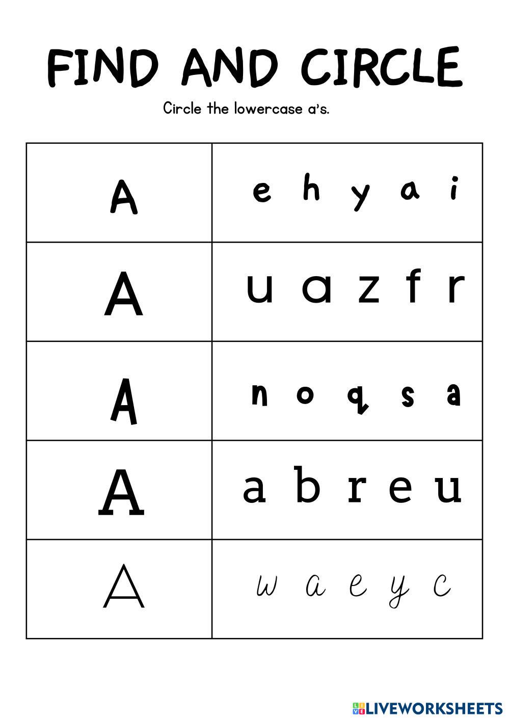 7565594 | Letter A | Jessica Roldán | LiveWorksheets