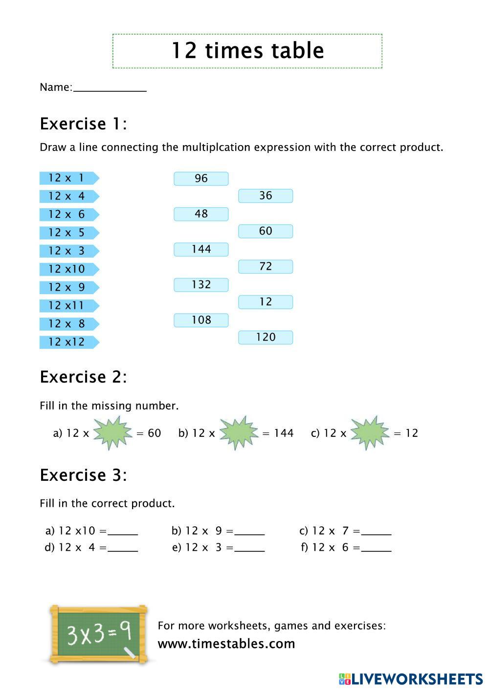 Time tables Weekly Practice 1 1412 | cchiriboga | Live