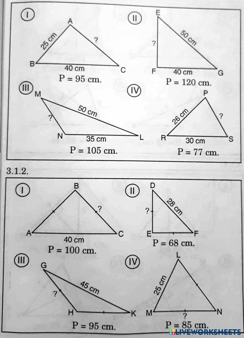 Trijstūra perim… | Free Interactive Worksheets | 7566304