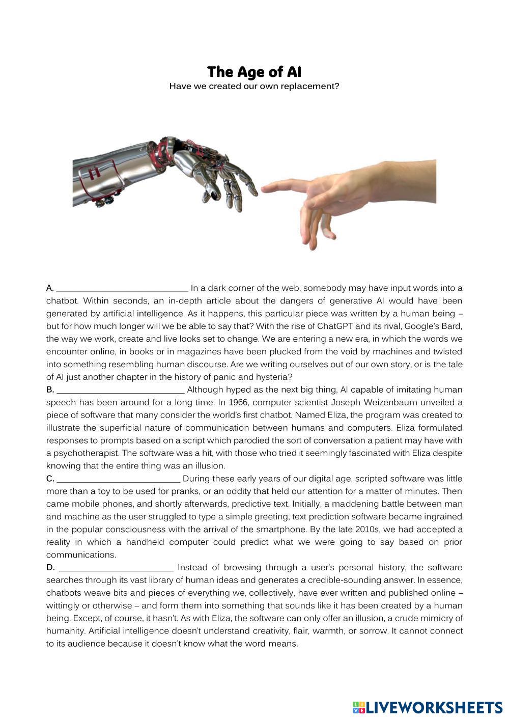 Artificial Inte… | Free Interactive Worksheets | 7566540