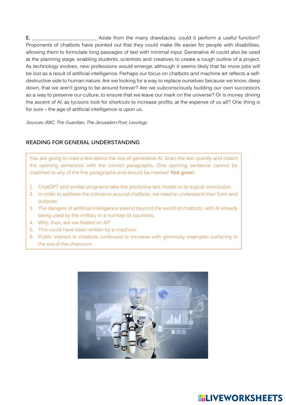 Artificial Inte… | Free Interactive Worksheets | 7566540