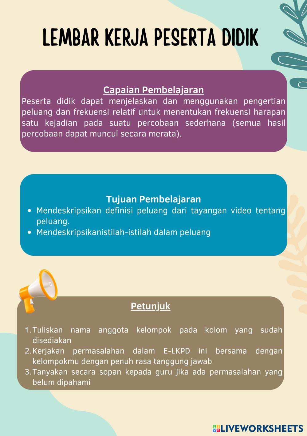 Materi Peluang … | Free Interactive Worksheets | 7567111