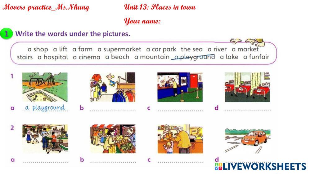 Movers Practice… | Free Interactive Worksheets | 7567225