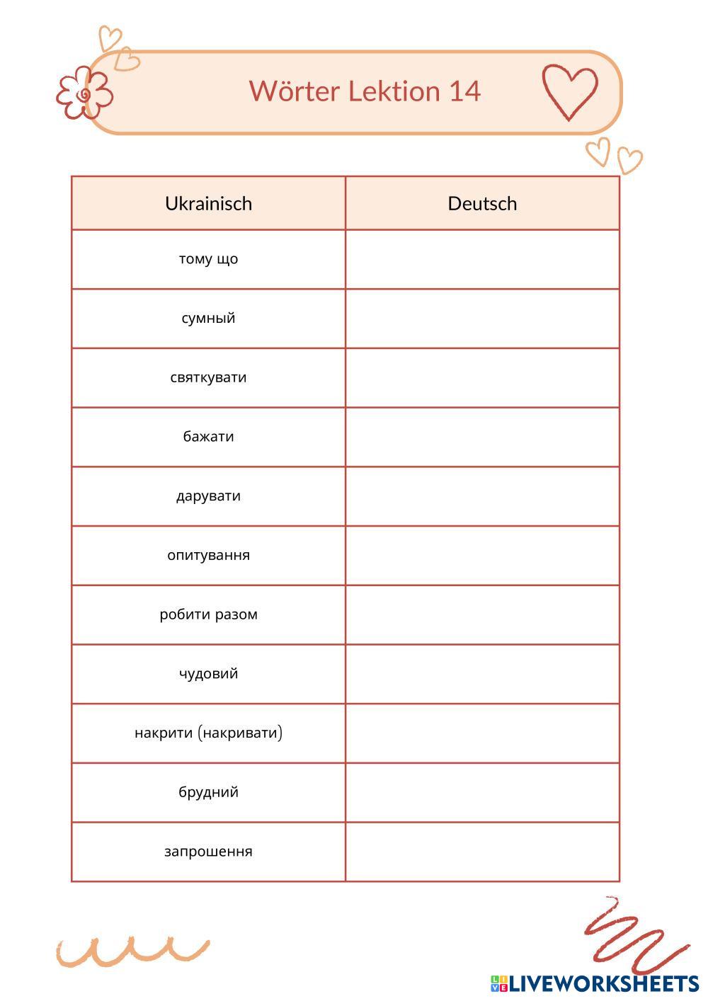 schritte a1.2 lektion 14 | Live Worksheets