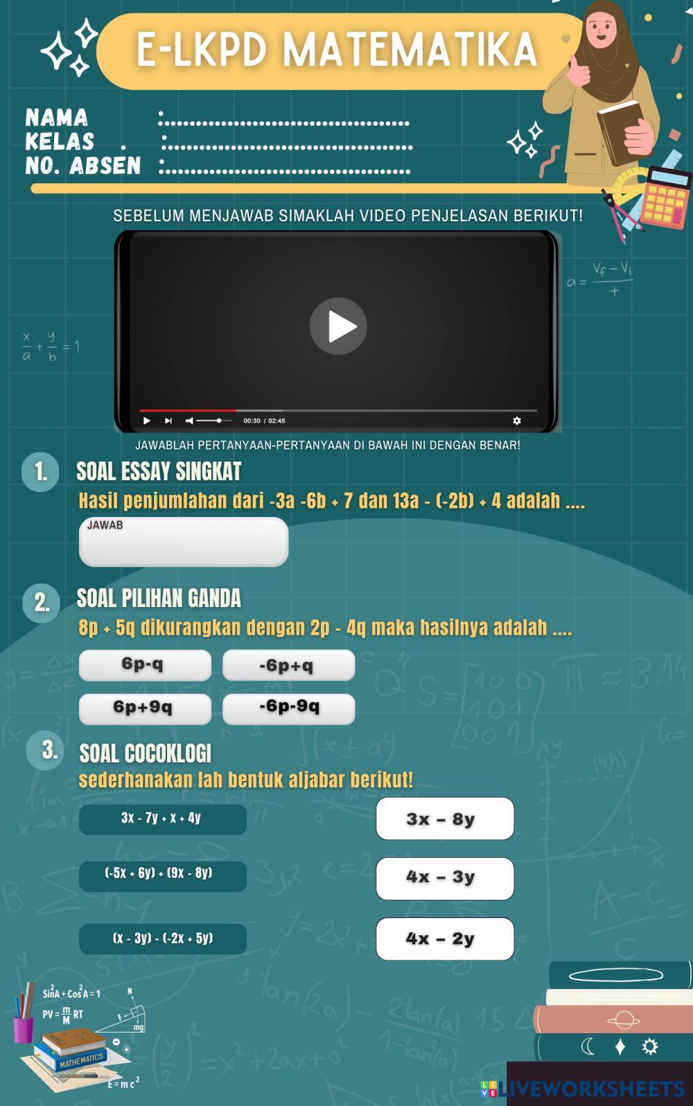 7569279 | E-LKPD ALJABAR KELAS VII | Anisa Fadhia Haya