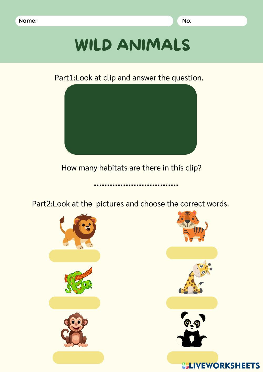wild animals | Live Worksheets