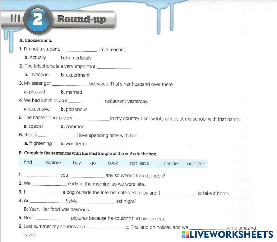 Round-up 2 | Live Worksheets