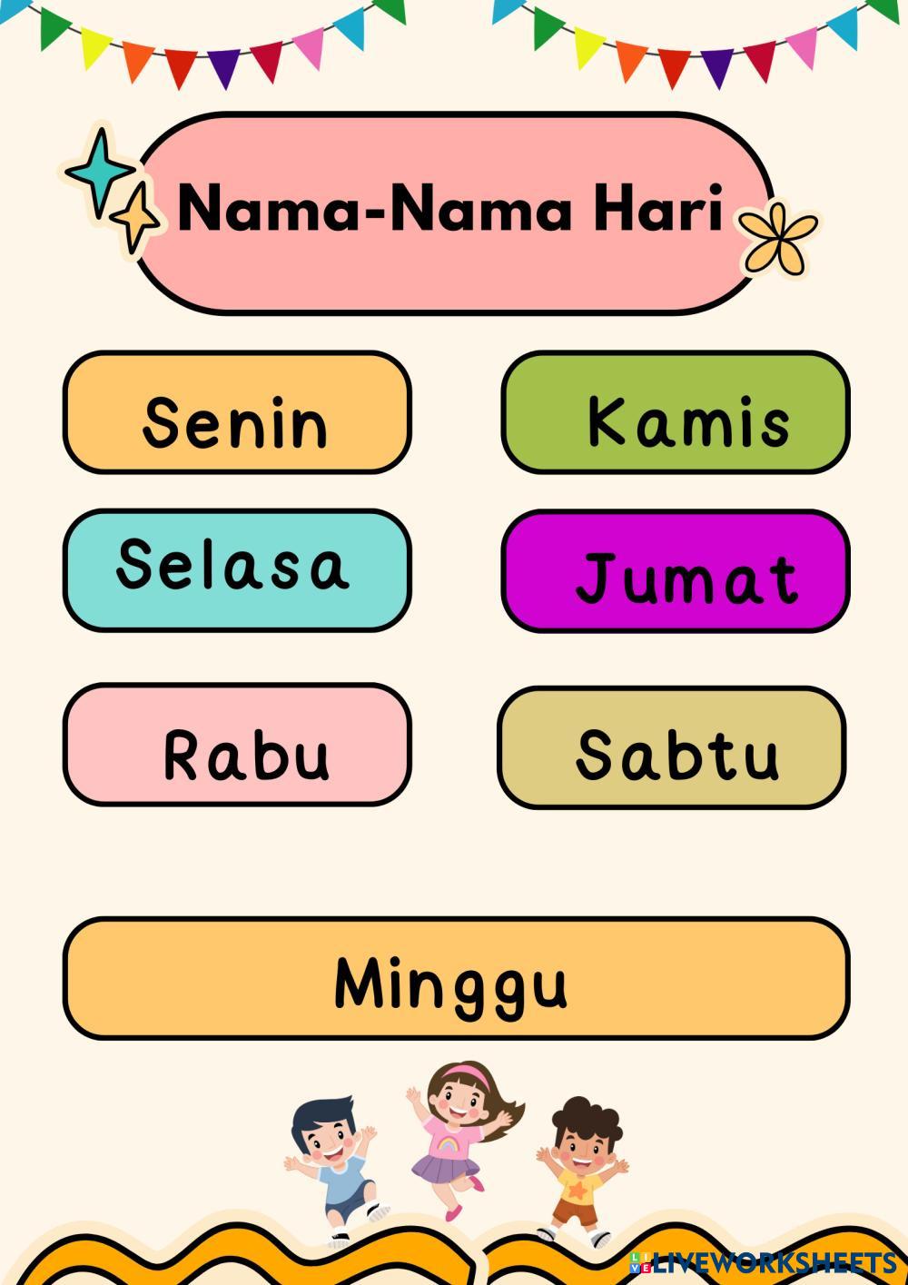 Jadwal hari | Live Worksheets