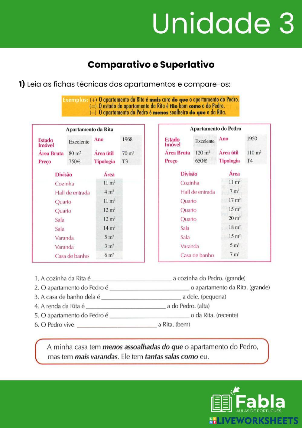 7571348 | Unidade 3 - Comparativos e Superlativos PT