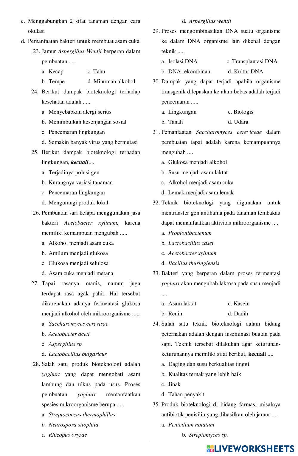 PAS IPA 9 GENAP | Free Interactive Worksheets | 7571994