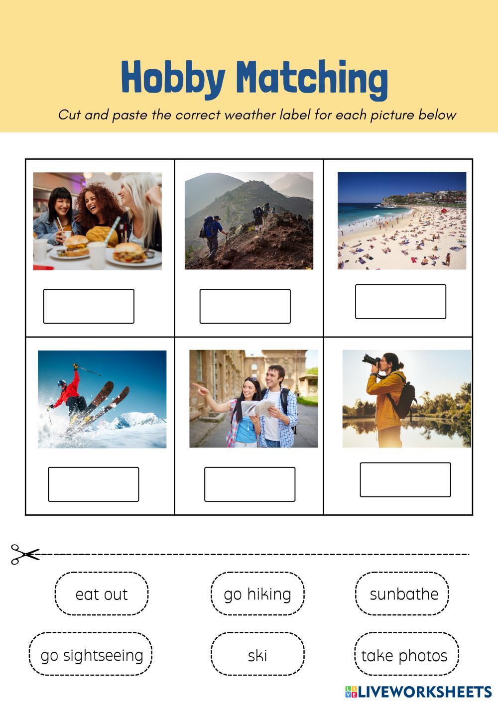 Hobby | Free Interactive Worksheets | 7572861