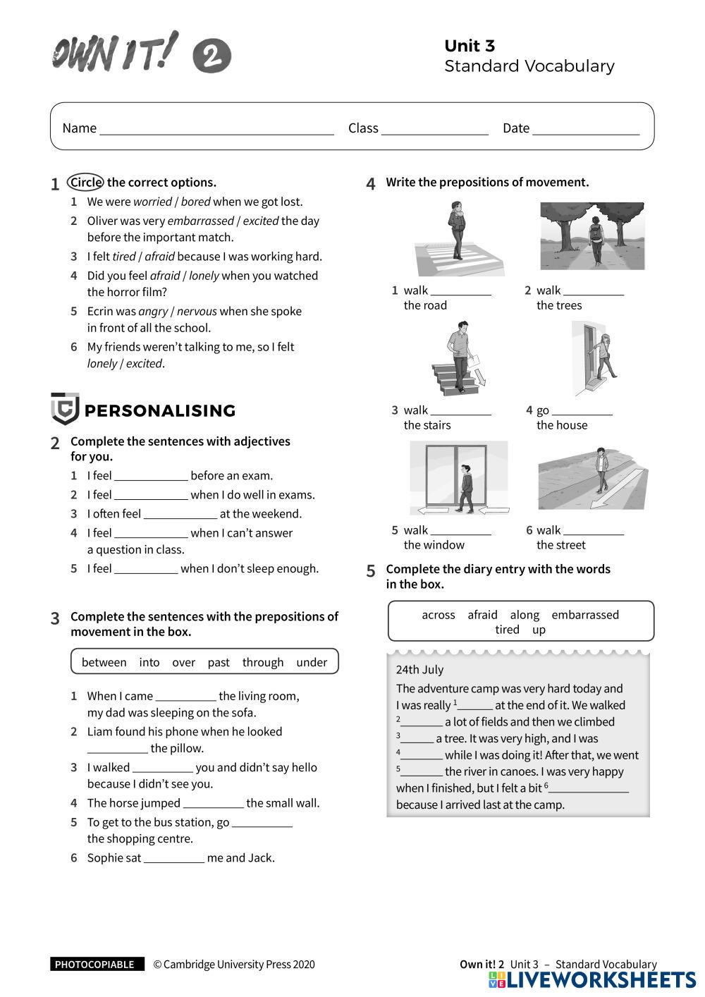 Own it 2 Unit 3 | Free Interactive Worksheets | 7573027