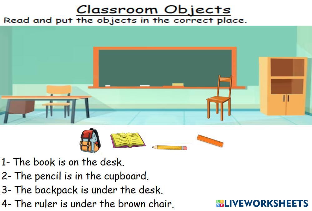 CLASSROOM OBJECTS | Live Worksheets