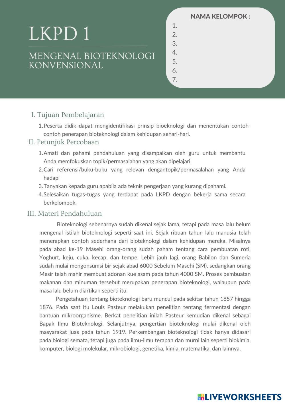 BERKENALAN DENGAN BIOTEKNOLOGI 7573857 | Teuku Rizki