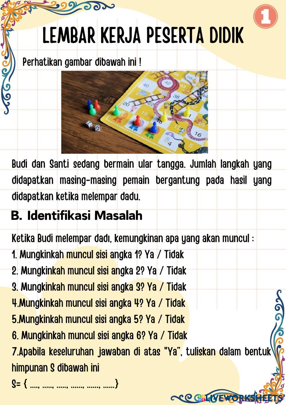 Peluang P1 Kelo… | Free Interactive Worksheets | 7572761