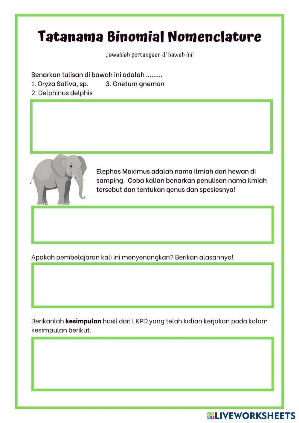 LKPD Klasifikas… | Free Interactive Worksheets | 7575877