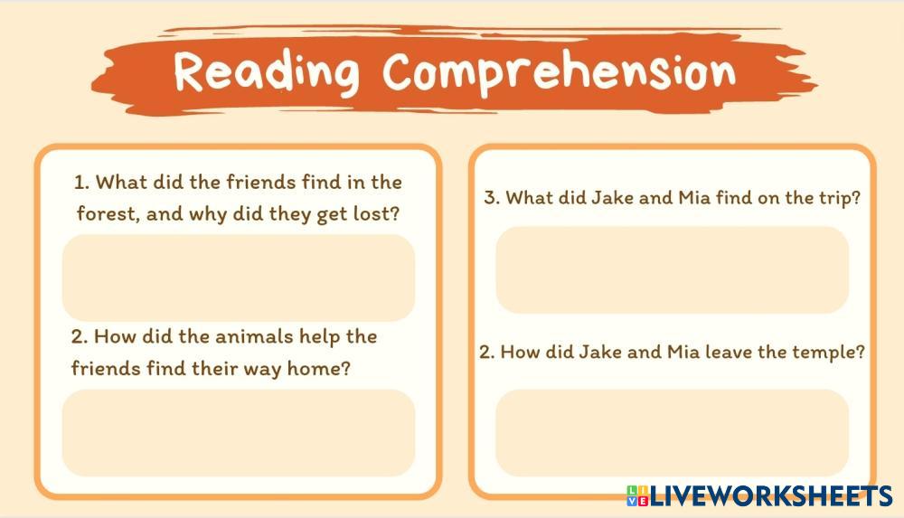 Reading Compreh… | Free Interactive Worksheets | 7576751