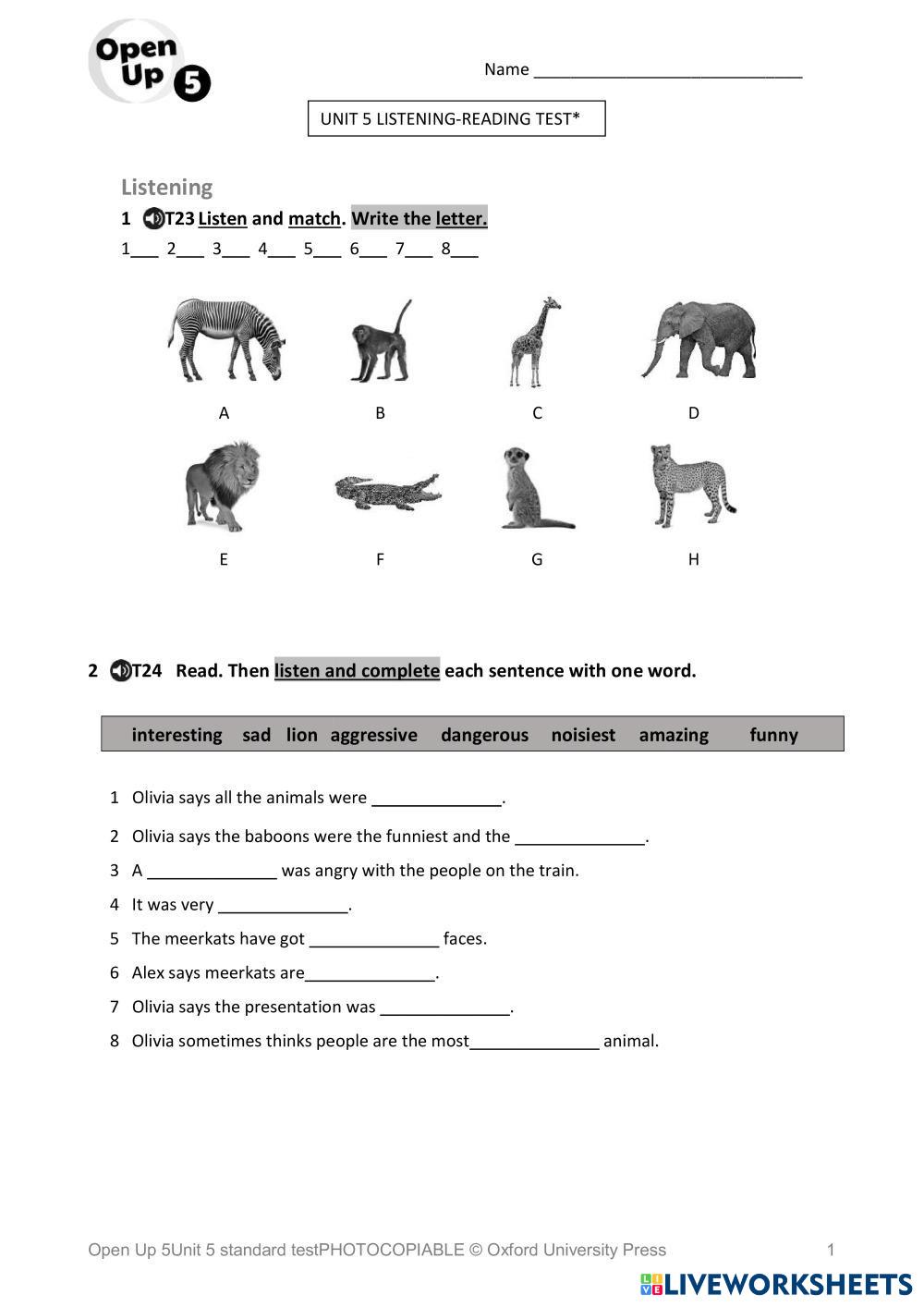 READING AND LIS… | Free Interactive Worksheets | 7576838
