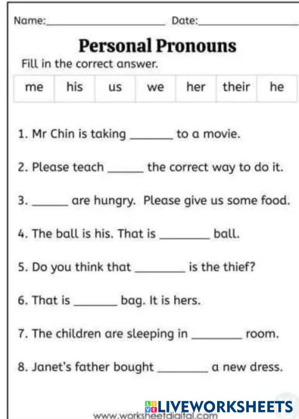 7578598 | Pronouns | Adhya subramonian | LiveWorksheets