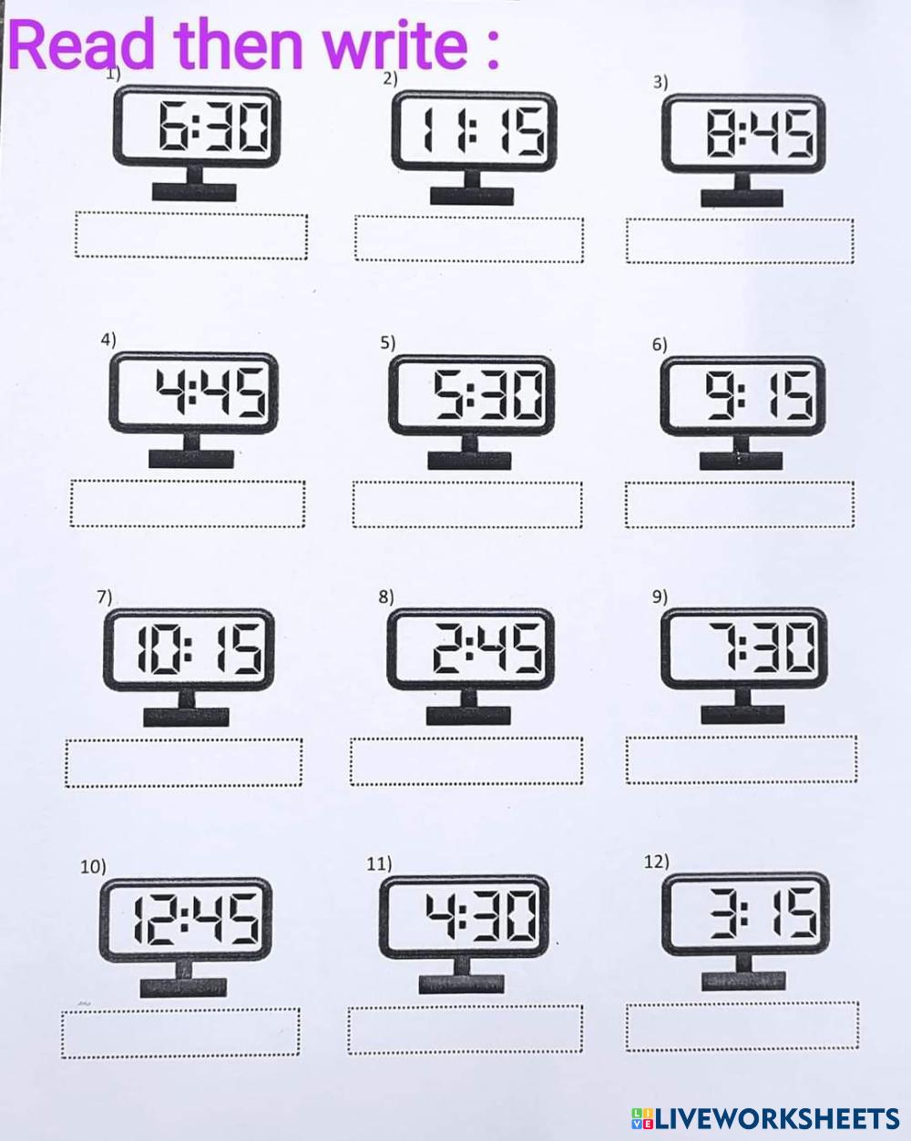What's the time? | Live Worksheets