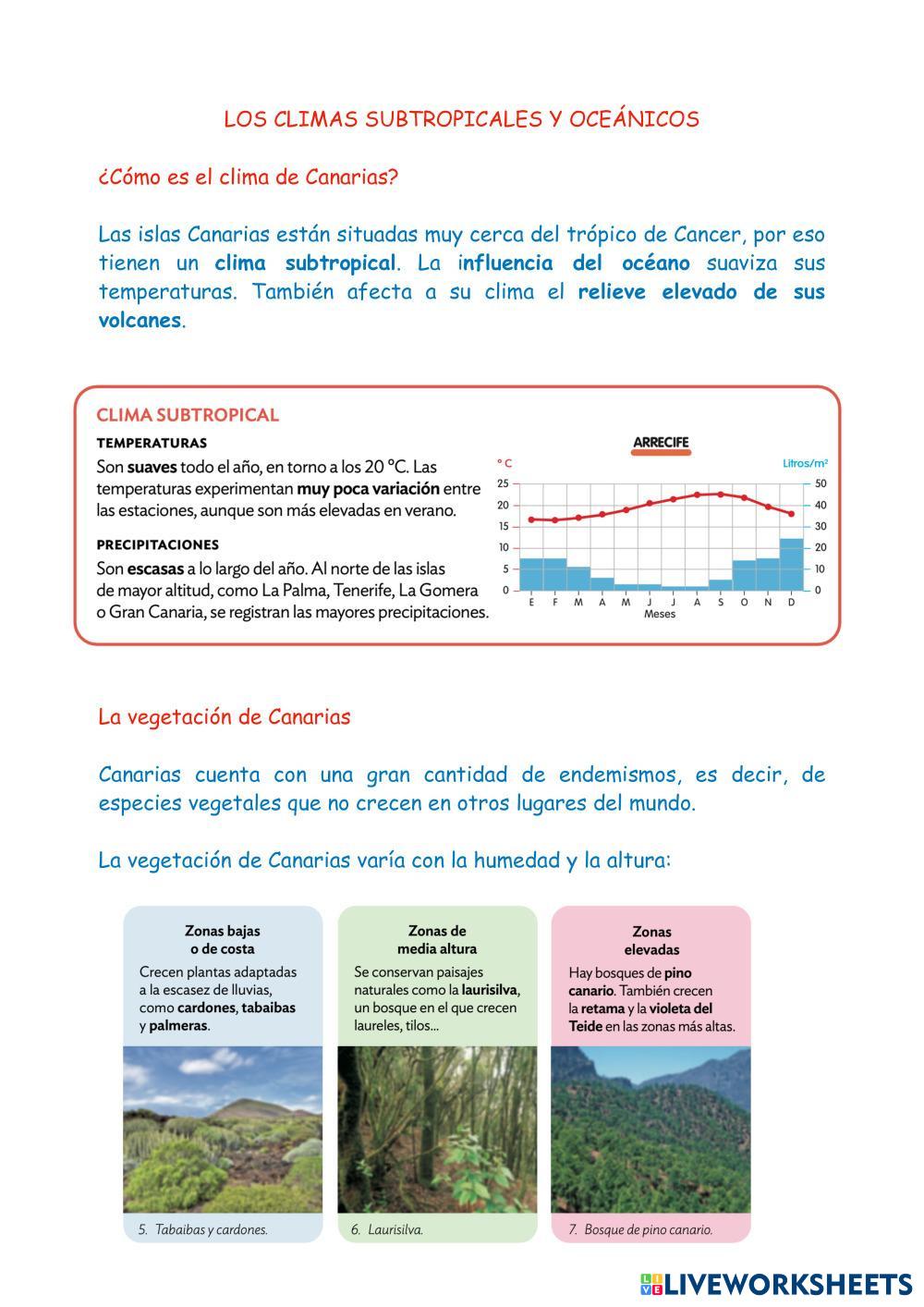 EL CLIMA | Live Worksheets