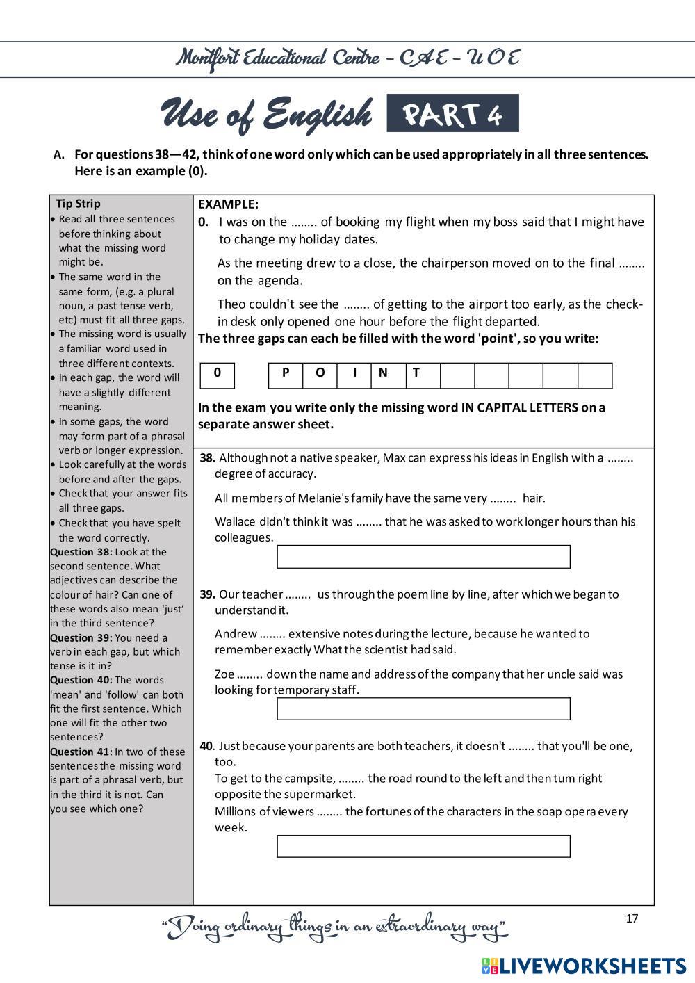 C1 UOE UNIT 5 | Free Interactive Worksheets | 7579684