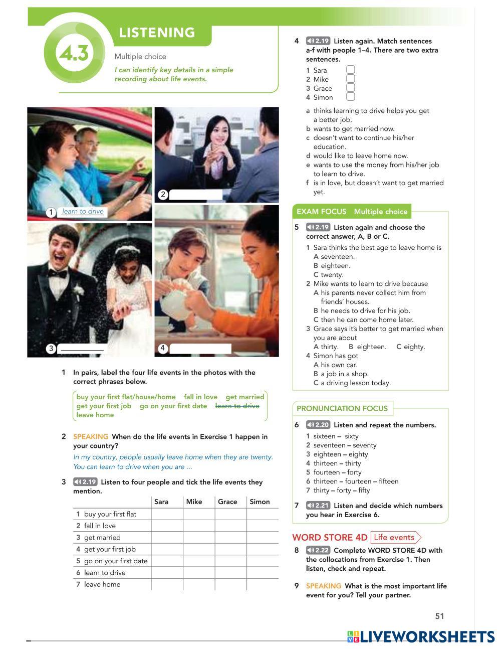 Listening numbers | Live Worksheets