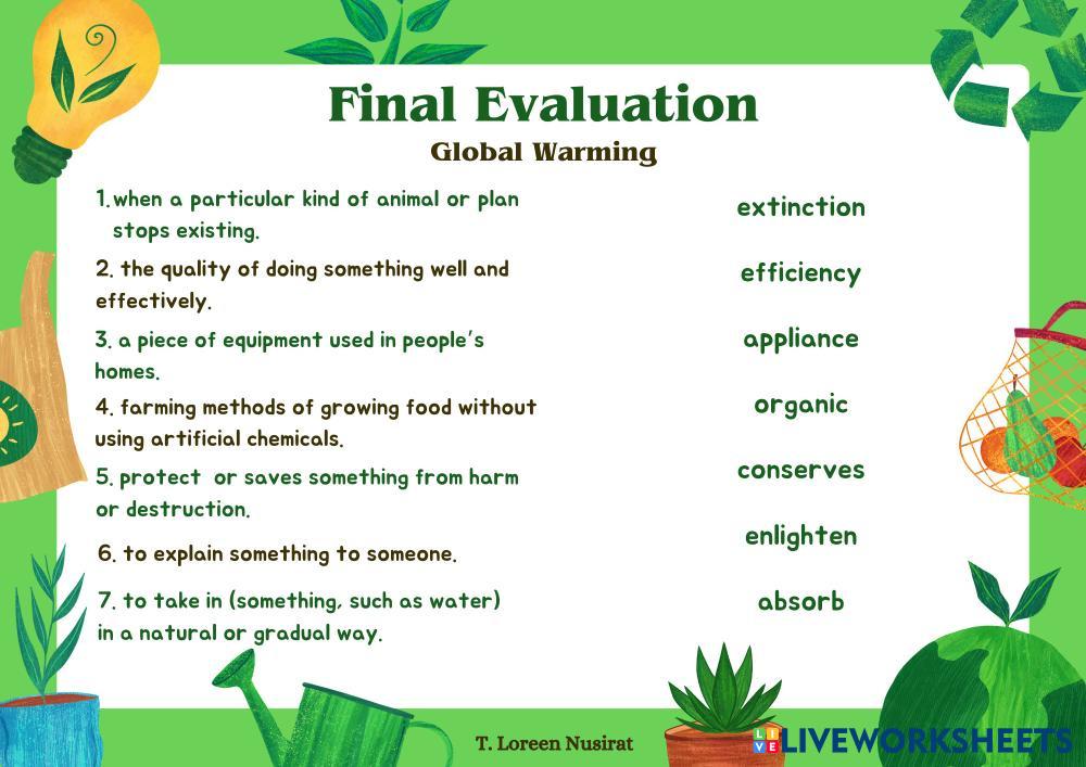 Global Warming | Live Worksheets