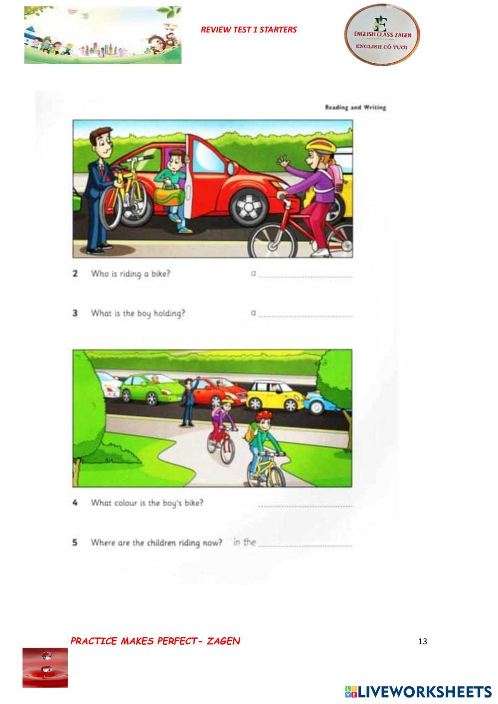 TEST 1 - STARTE… | Free Interactive Worksheets | 7581795