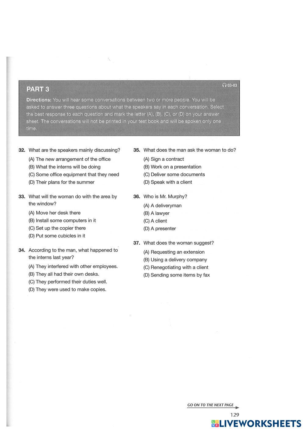 NEW TOEIC 700 -… | Free Interactive Worksheets | 7583645