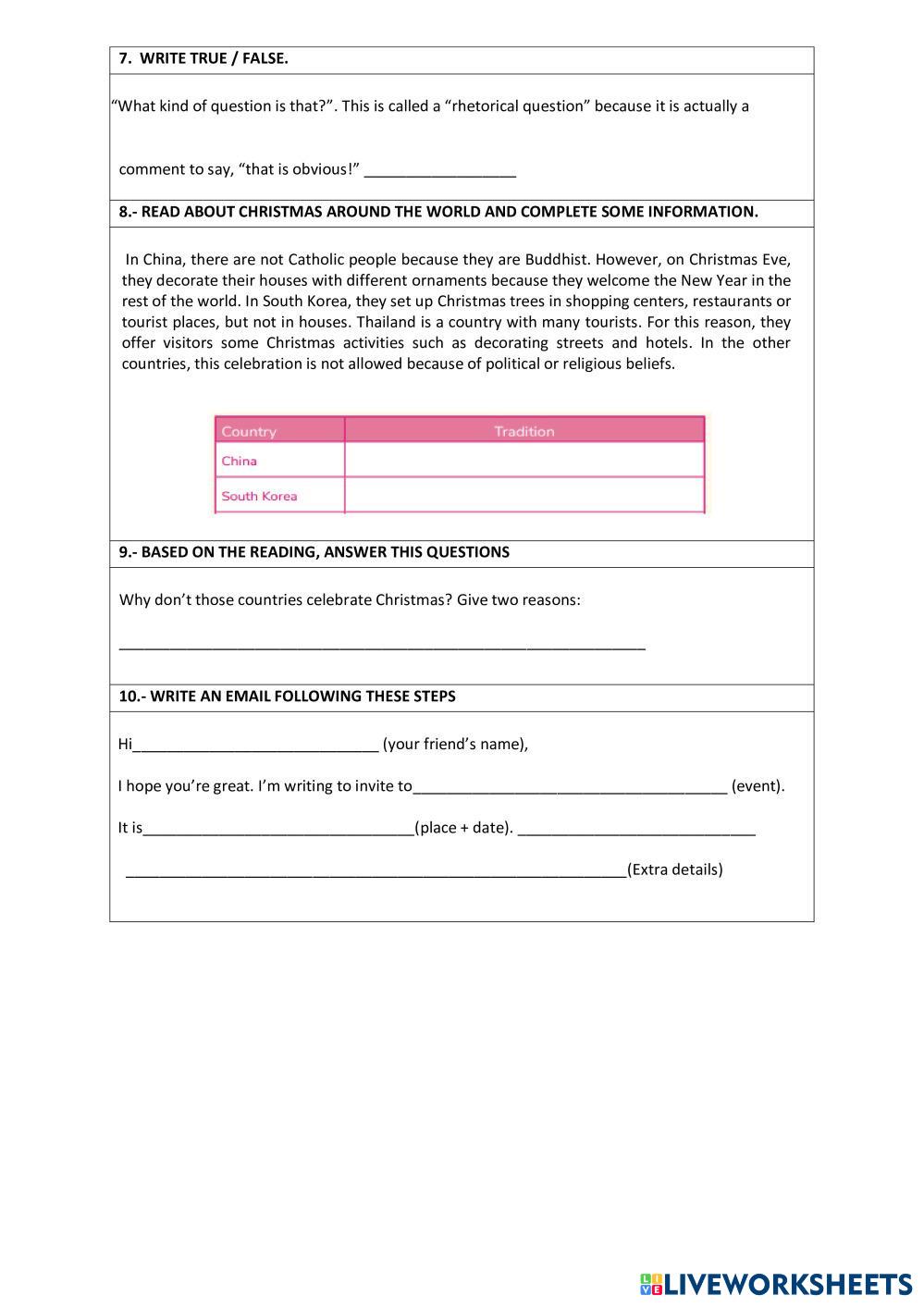 Evaluation of 9th level | Live Worksheets