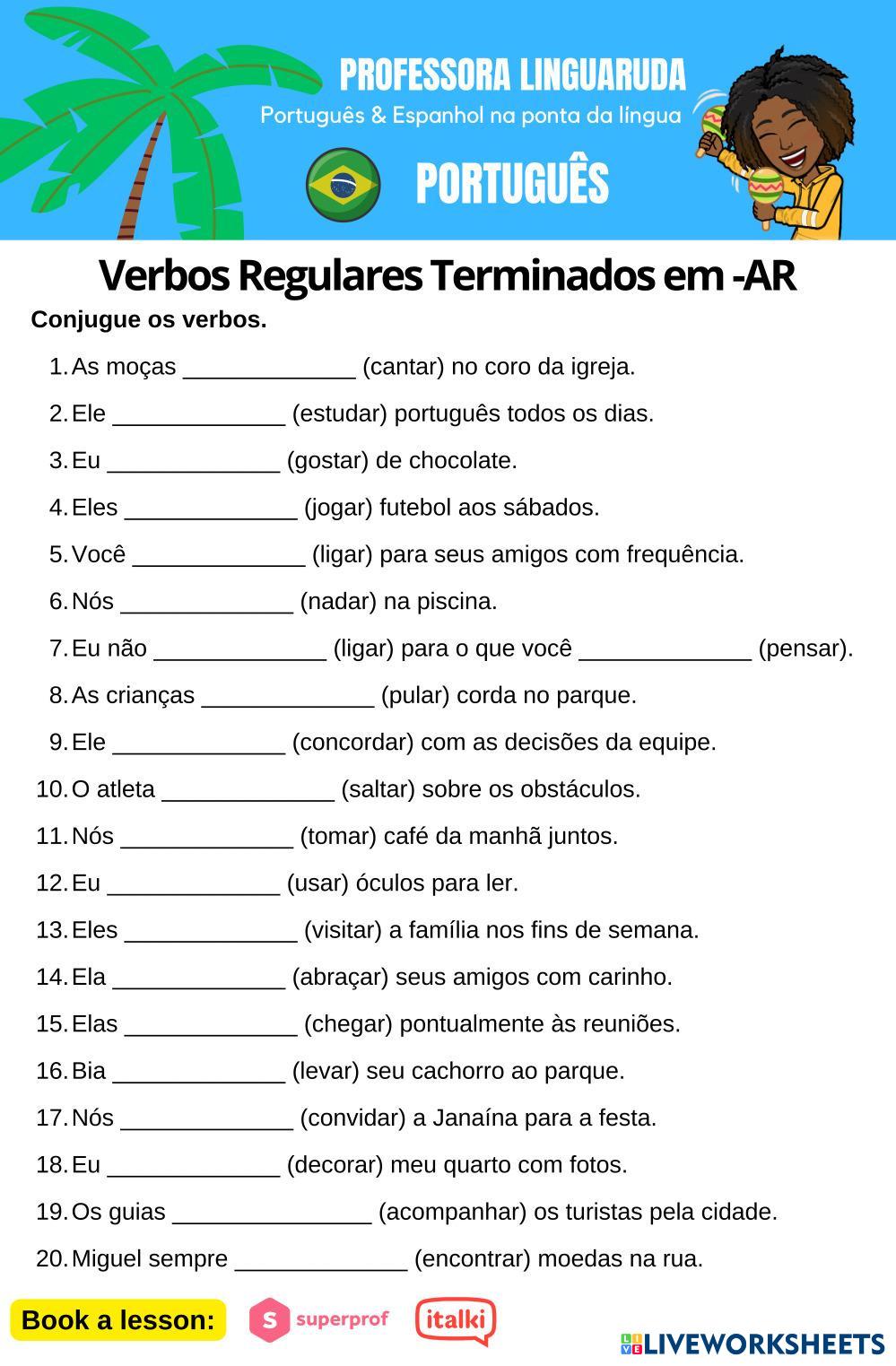 Presente do ind… | Free Interactive Worksheets | 7579478