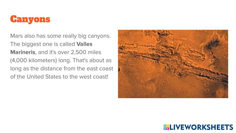 Martian Geology | Free Interactive Worksheets | 7586804