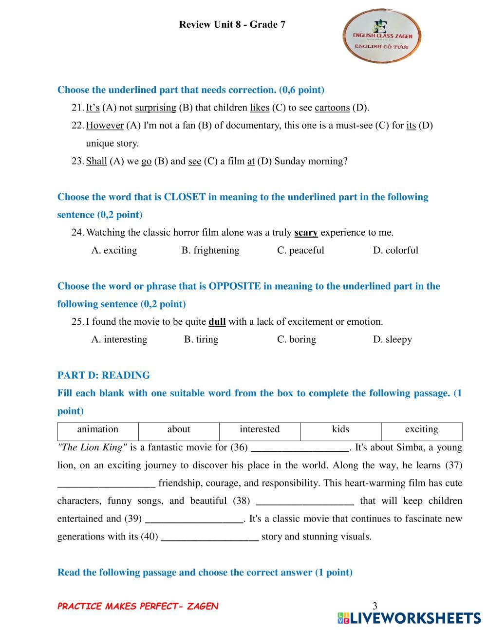 7588660 | GRADE 7 - UNIT 8 | NGUYEN THI TUOI