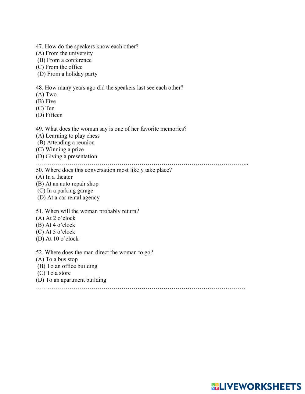 HOMEWORK - DAY 12 | Live Worksheets