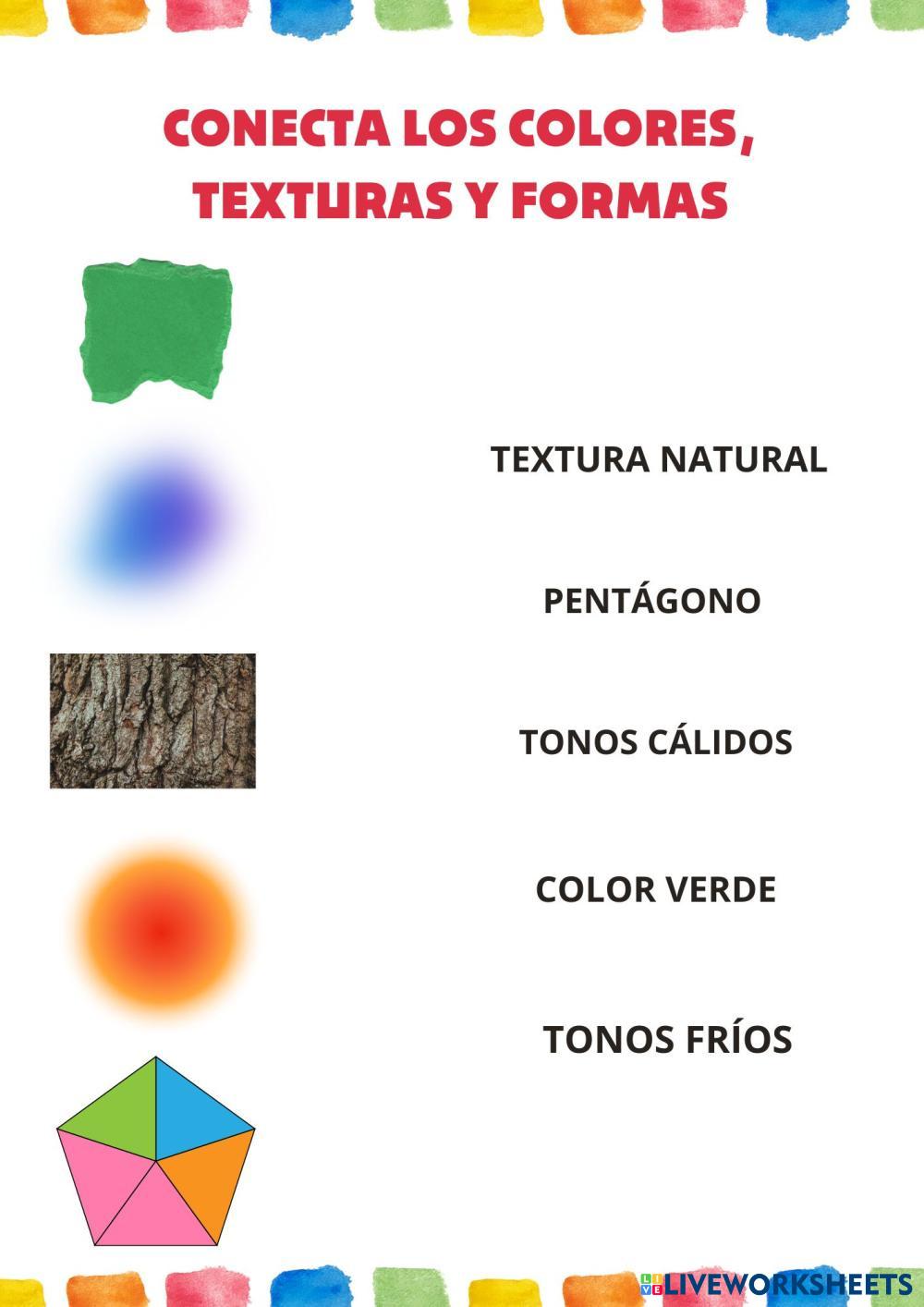 TEXTURAS FORMAS Y COLORES | Live Worksheets