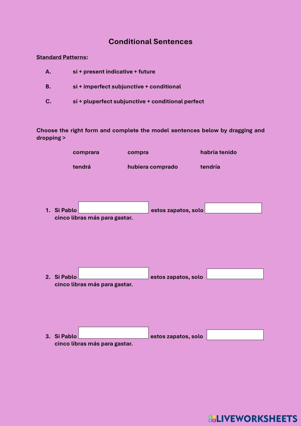 Conditional Sen… | Free Interactive Worksheets | 7590543