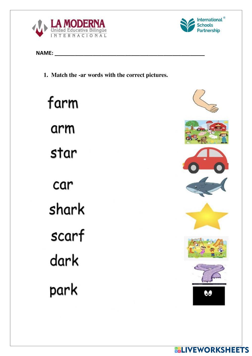 AR Controlled Words | Live Worksheets