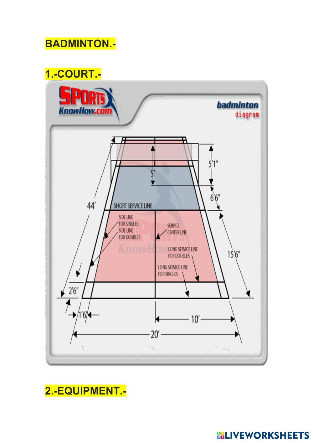 Badminton | Free Interactive Worksheets | 7592742