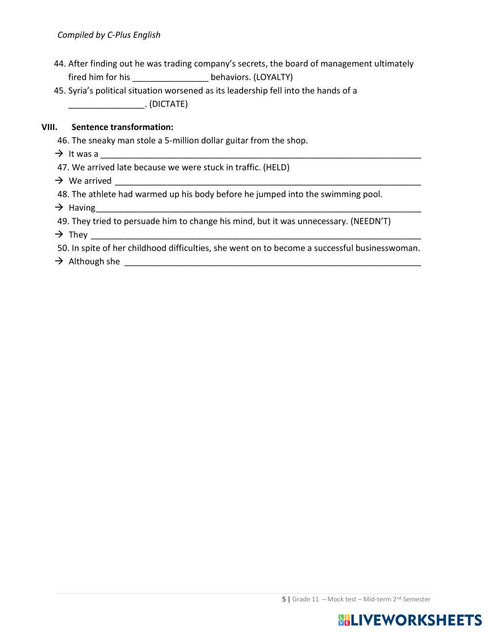 G11_Midterm_2nd… | Free Interactive Worksheets | 7582293