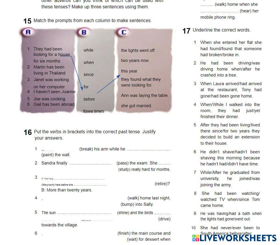 Underline the correct words | Live Worksheets