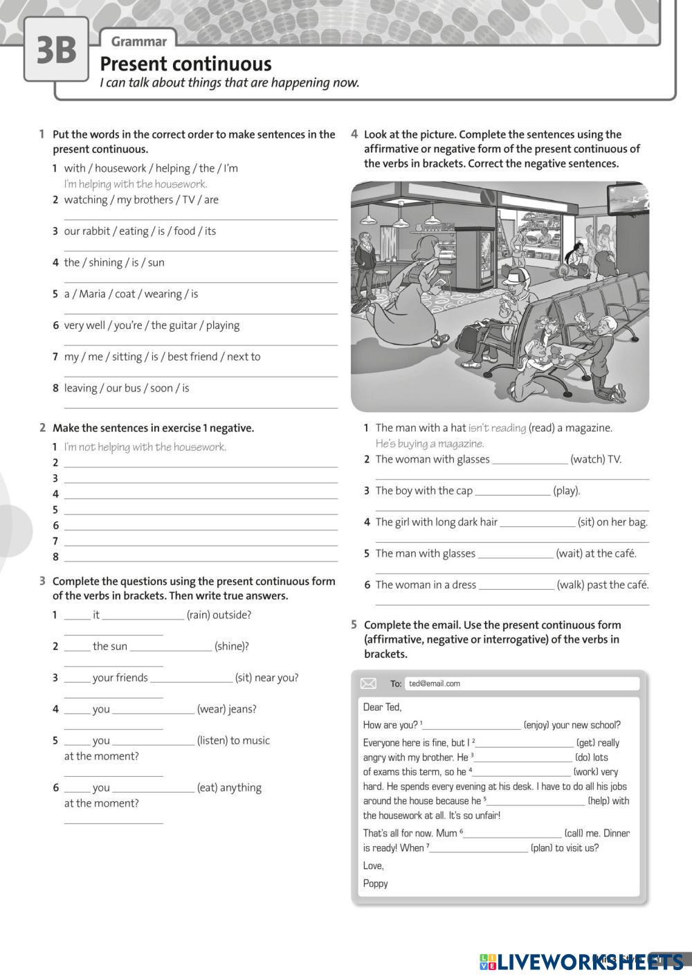 3B Present continuous | Live Worksheets