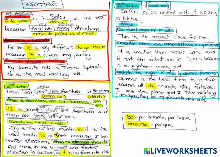 Writing U4 1º E… | Free Interactive Worksheets | 7600469