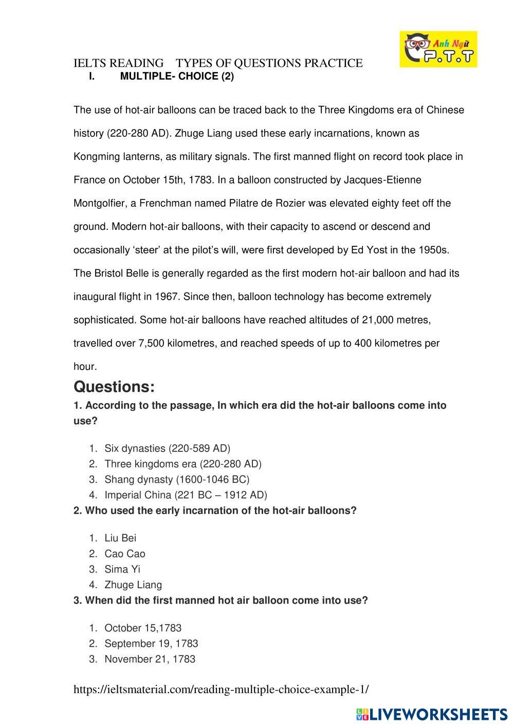 IELTS READING- … | Free Interactive Worksheets | 7603634