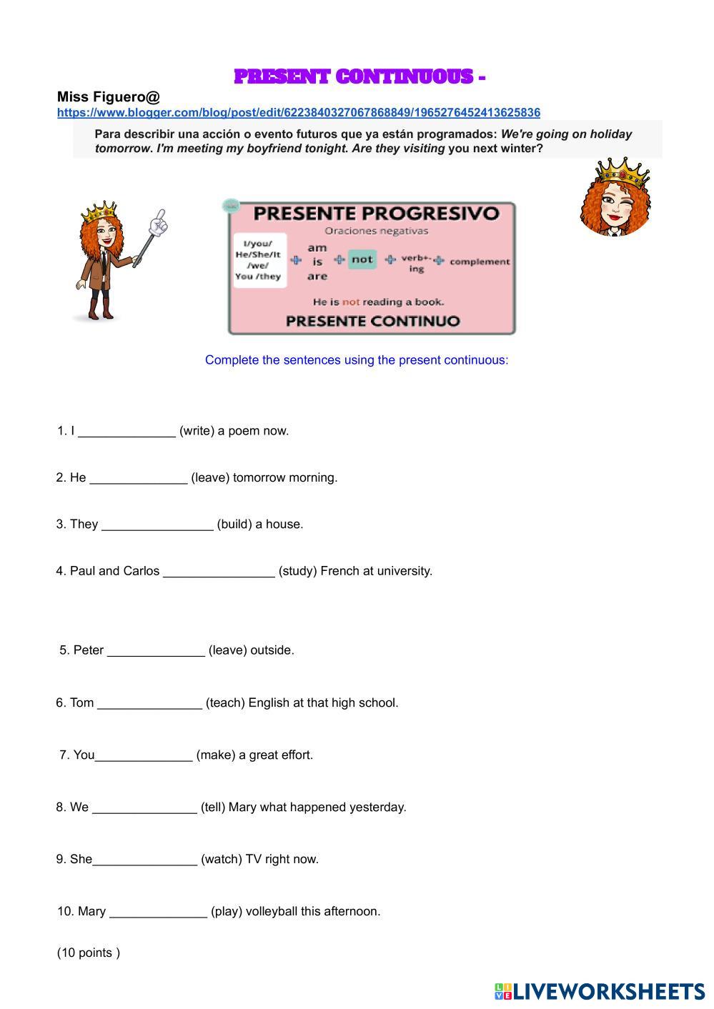 PRESENTE PROGRE… | Free Interactive Worksheets | 7603768