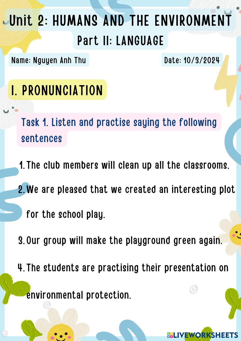 7606185 | Grammar unit 2 exercises - grade 10 Global