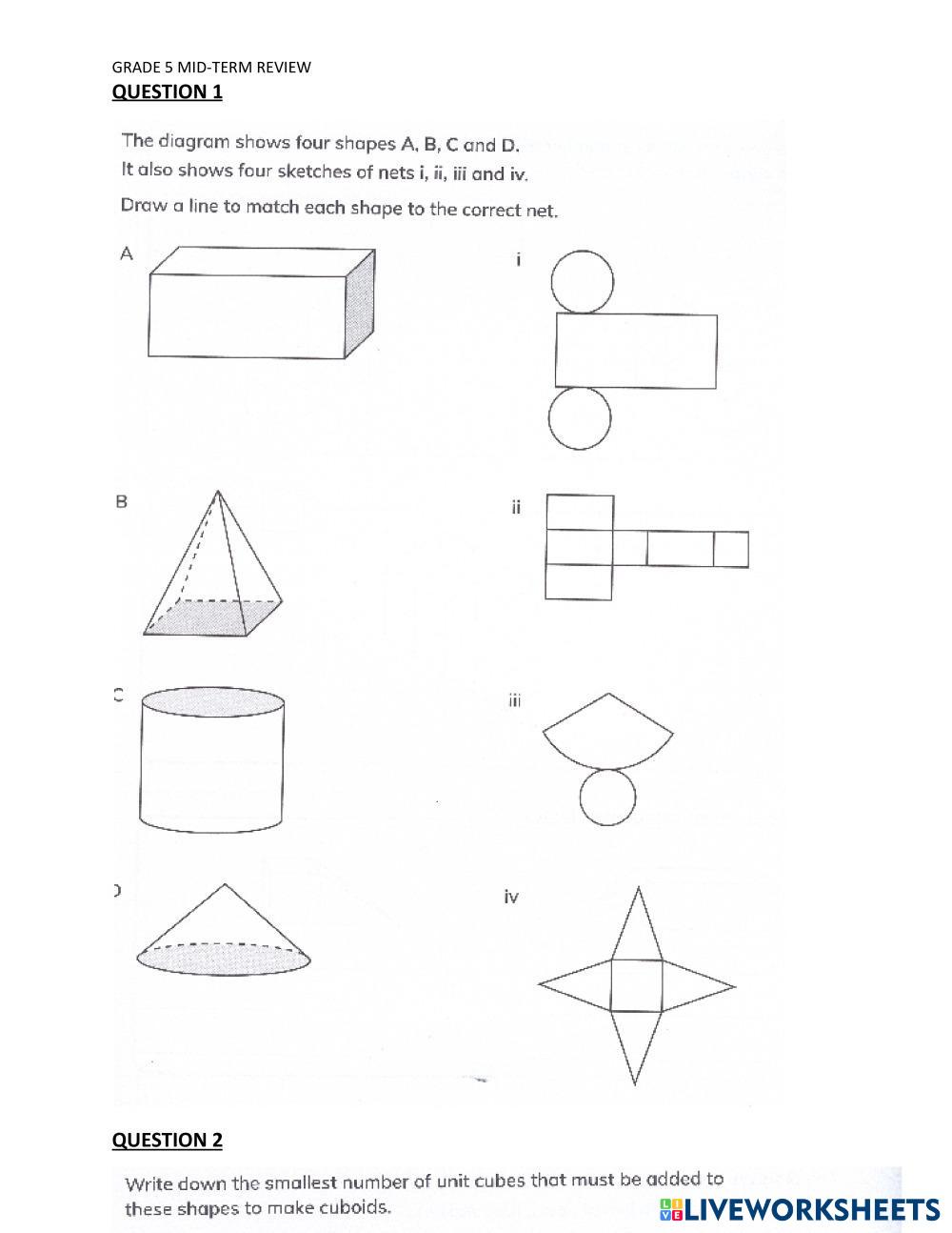 G5 MATHS MID TE… | Free Interactive Worksheets | 7607341