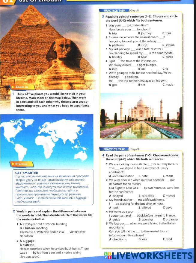 Travel | Live Worksheets